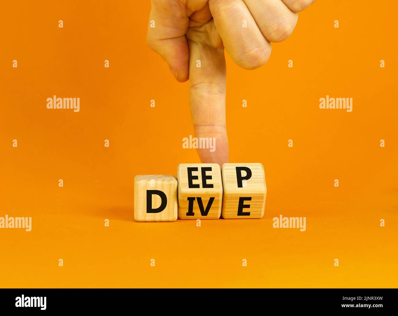 Deep dive symbol. Concept words Deep dive on wooden cubes. Beautiful ...