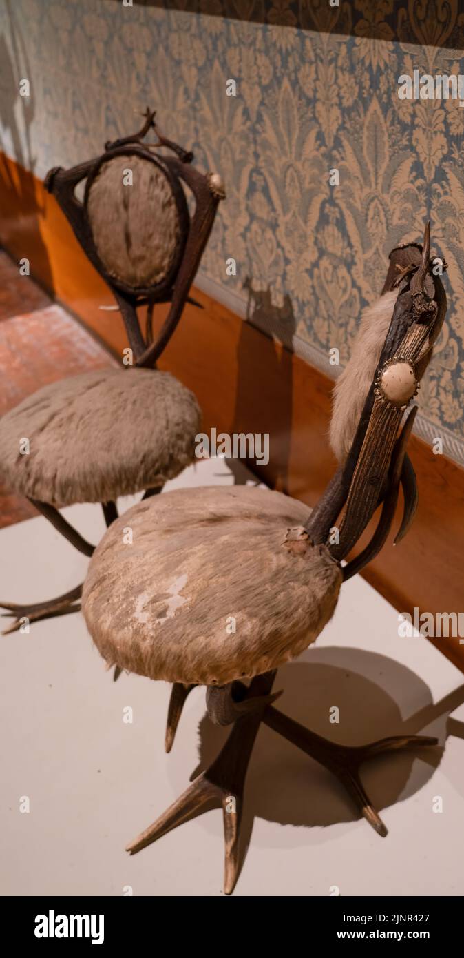 artwork inside Chateau de Chombard French Renaissance architecture ...