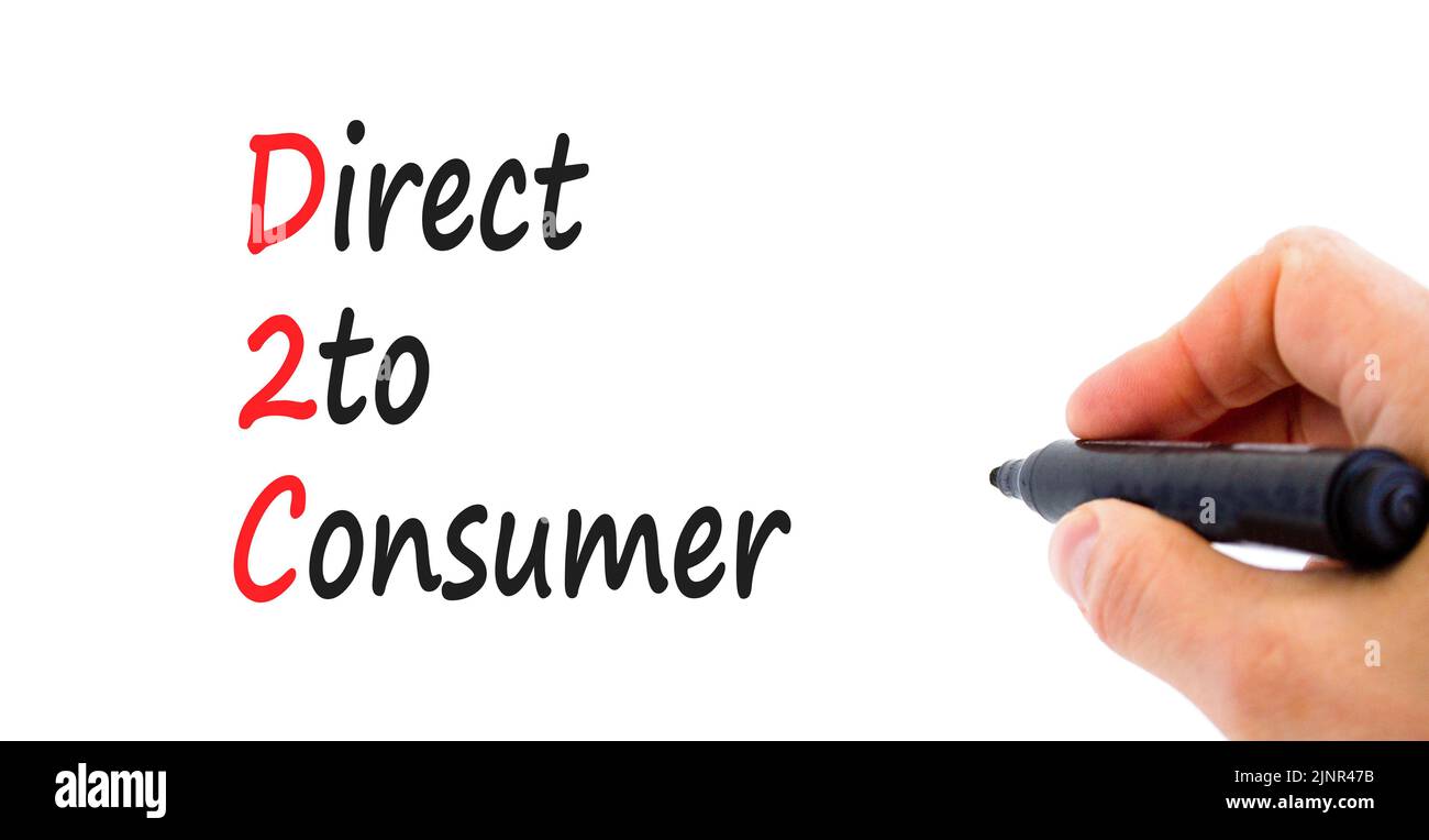 D2C direct to consumer symbol. Concept words D2C direct to consumer on ...