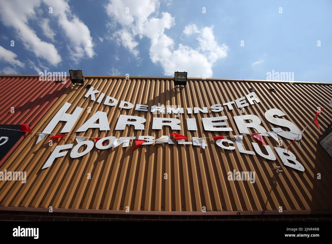 The Kidderminster Harriers signage before the Vanarama National League ...