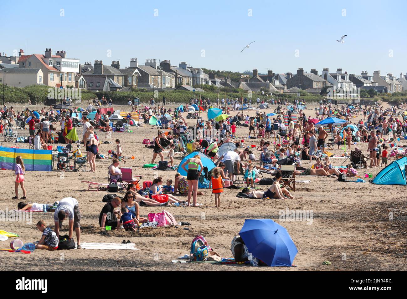Troon, UK. 13th Aug, 2022. As temperatures rise and some parts of the ...