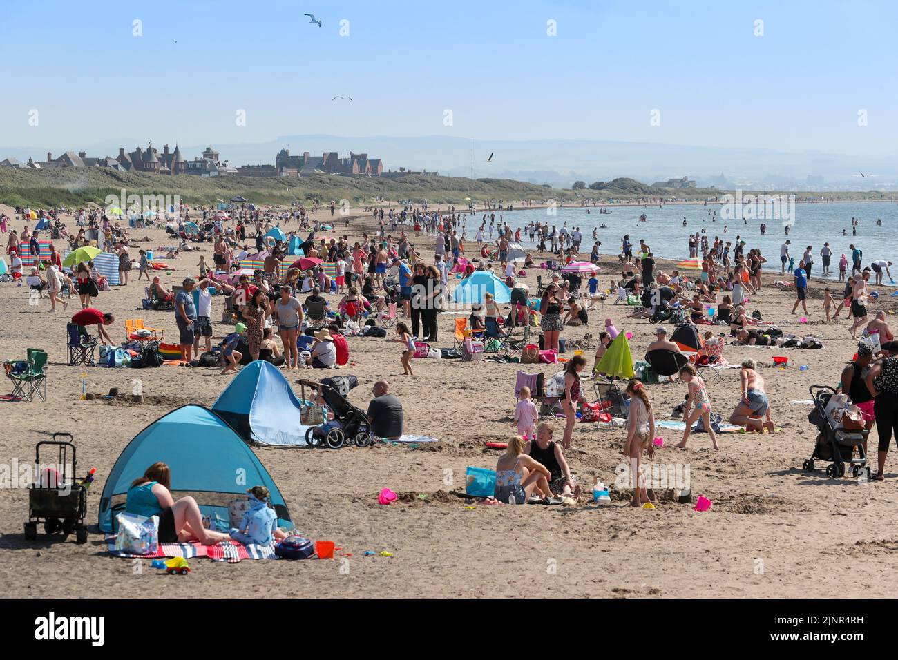 Troon, UK. 13th Aug, 2022. As temperatures rise and some parts of the ...