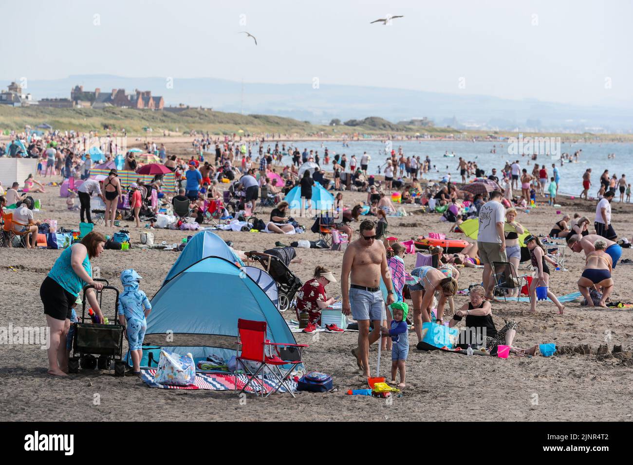 Troon, UK. 13th Aug, 2022. As temperatures rise and some parts of the ...