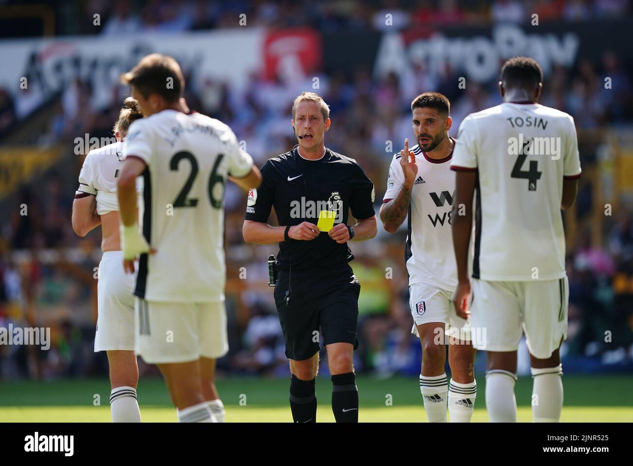 Referee John Brooks during the Premier League match at the Molineux ...