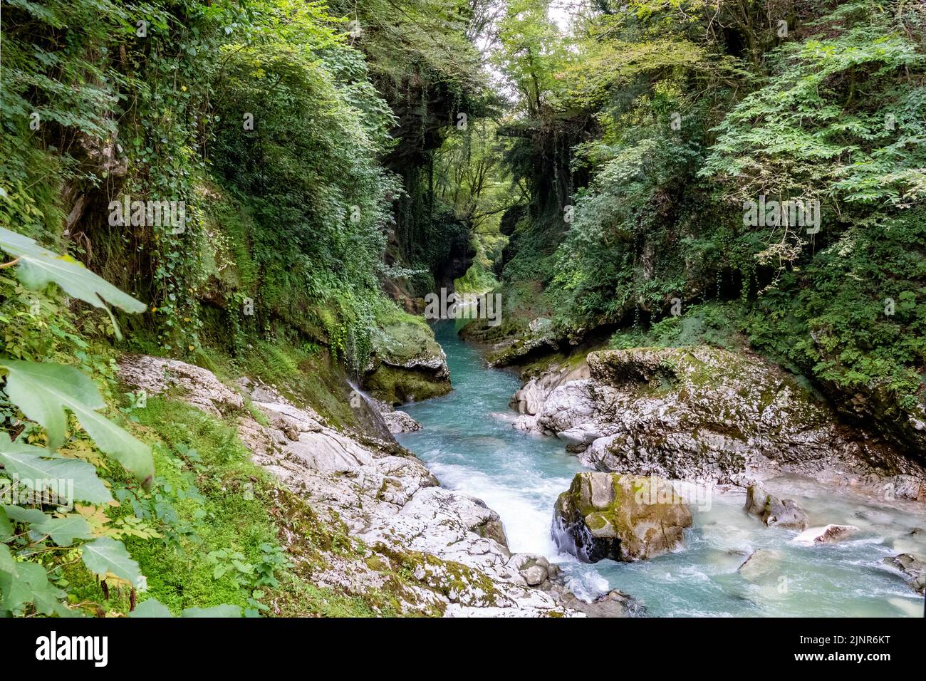 Martvili canyon in Georgia. Beautiful natural canyon with mountain ...
