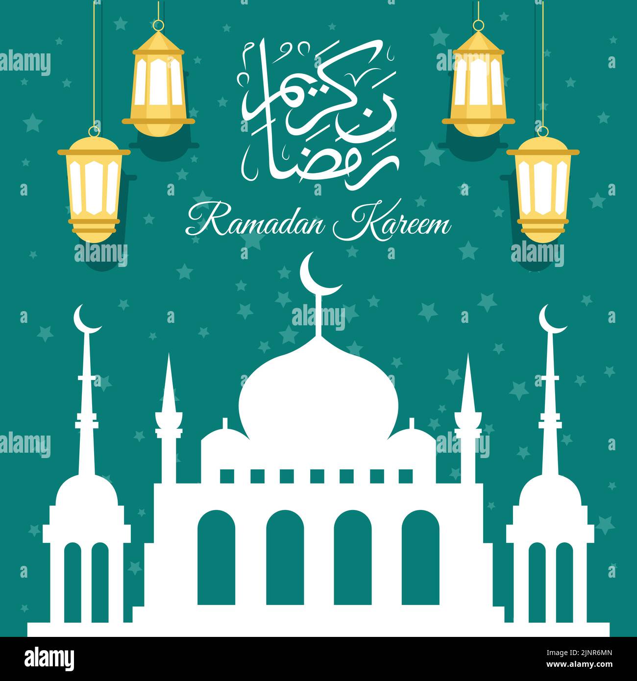 Ramadan Kareem greeting card background vector design, Islamic holidays ...