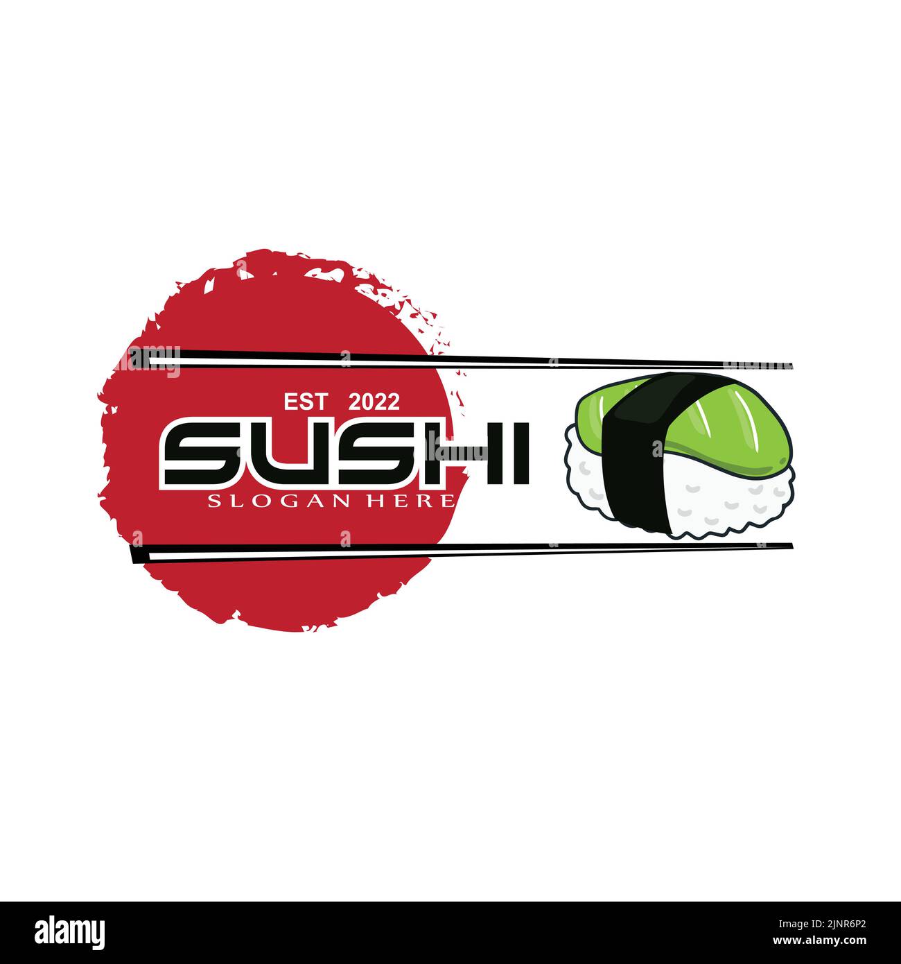 Japanese sushi food logo vector, with a variety of seafood meat ...
