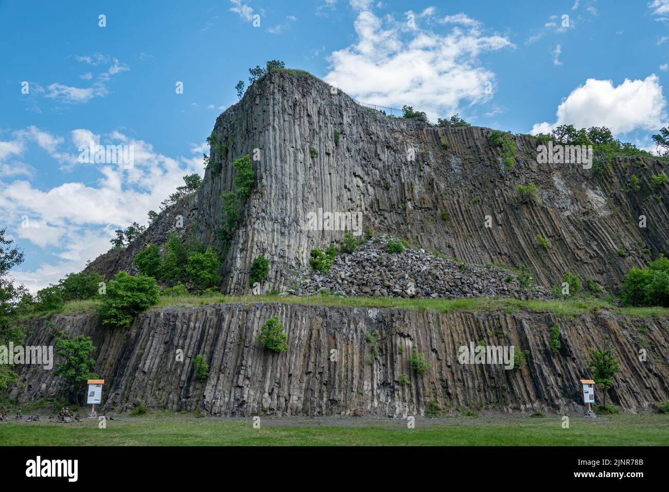 Hegyestu geological basalt cliff in Kali basin hungary near Koveskal ...