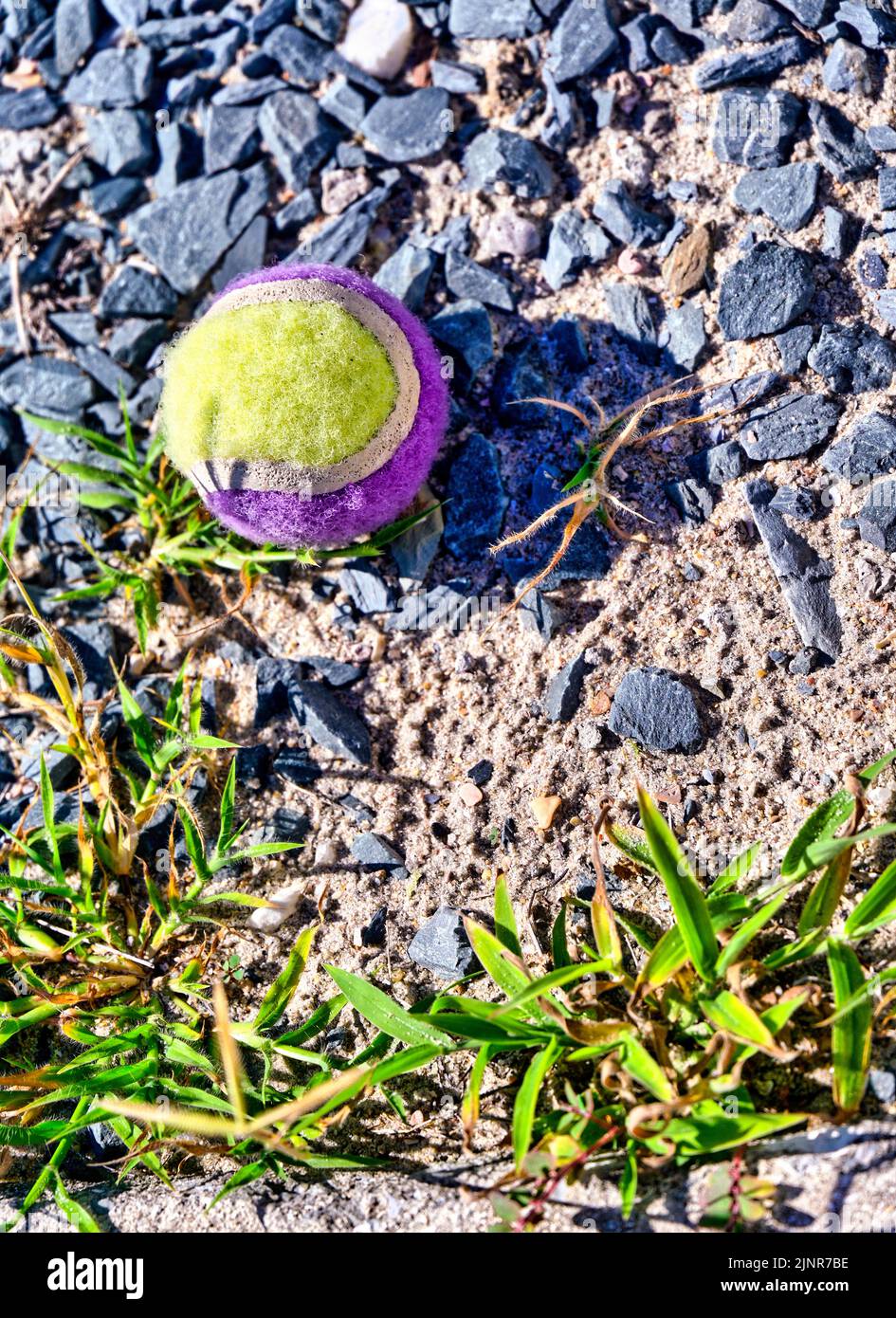 Tennis Ball on Stones Stock Photo - Alamy