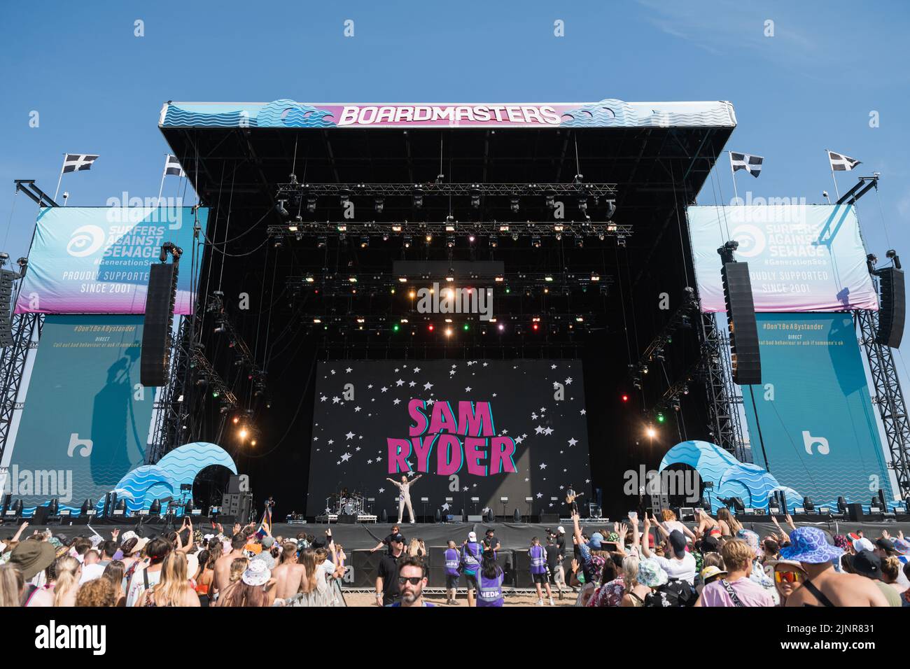 Newquay, Cornwall, UK. 13th August, 2022. Sam Ryder performing on main ...