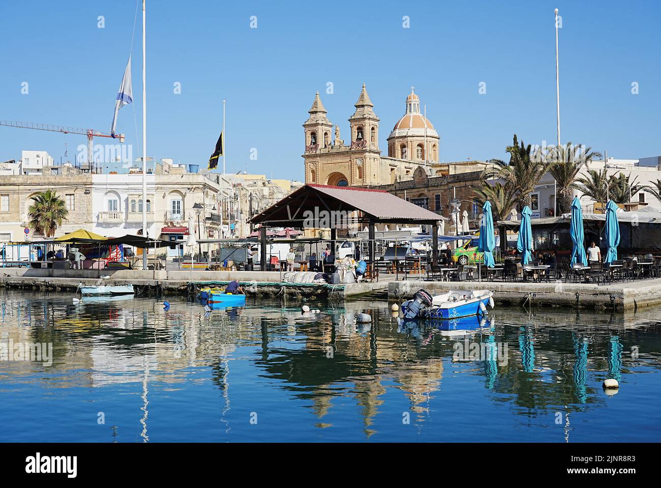 Scenic waterfront and parish church of our lady of pompei in european ...