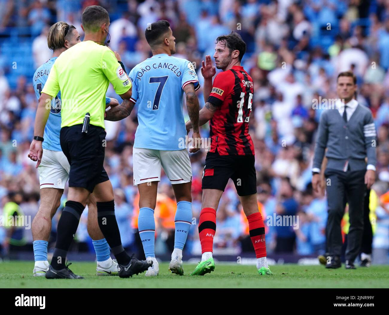 Manchester City's Joao Cancelo reacts during the Premier League match ...