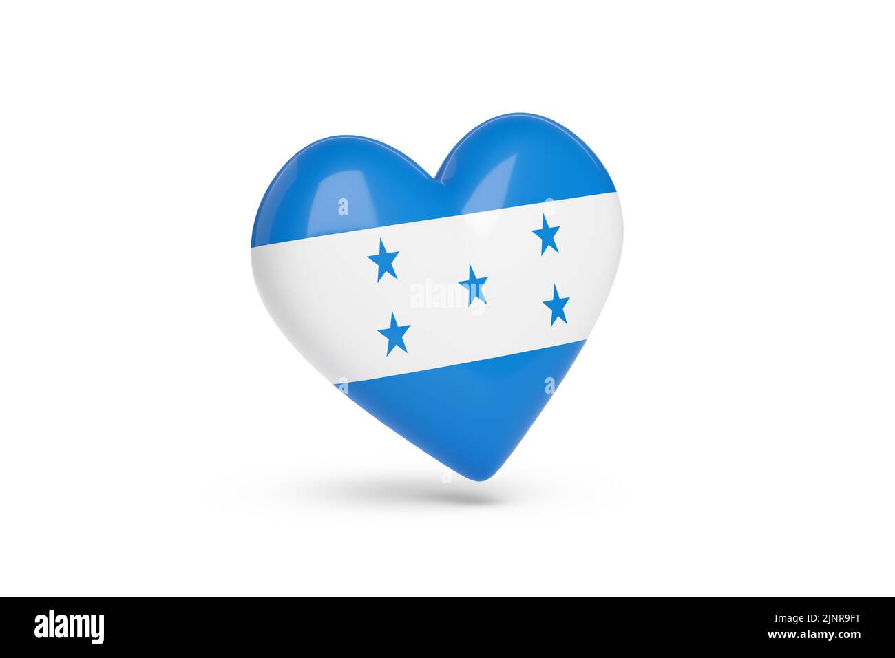 Heart with the colors of the flag of Honduras isolated on white ...