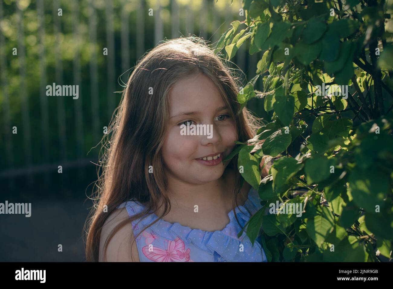 Close up portrait of little beautiful cutie princess girl with ...