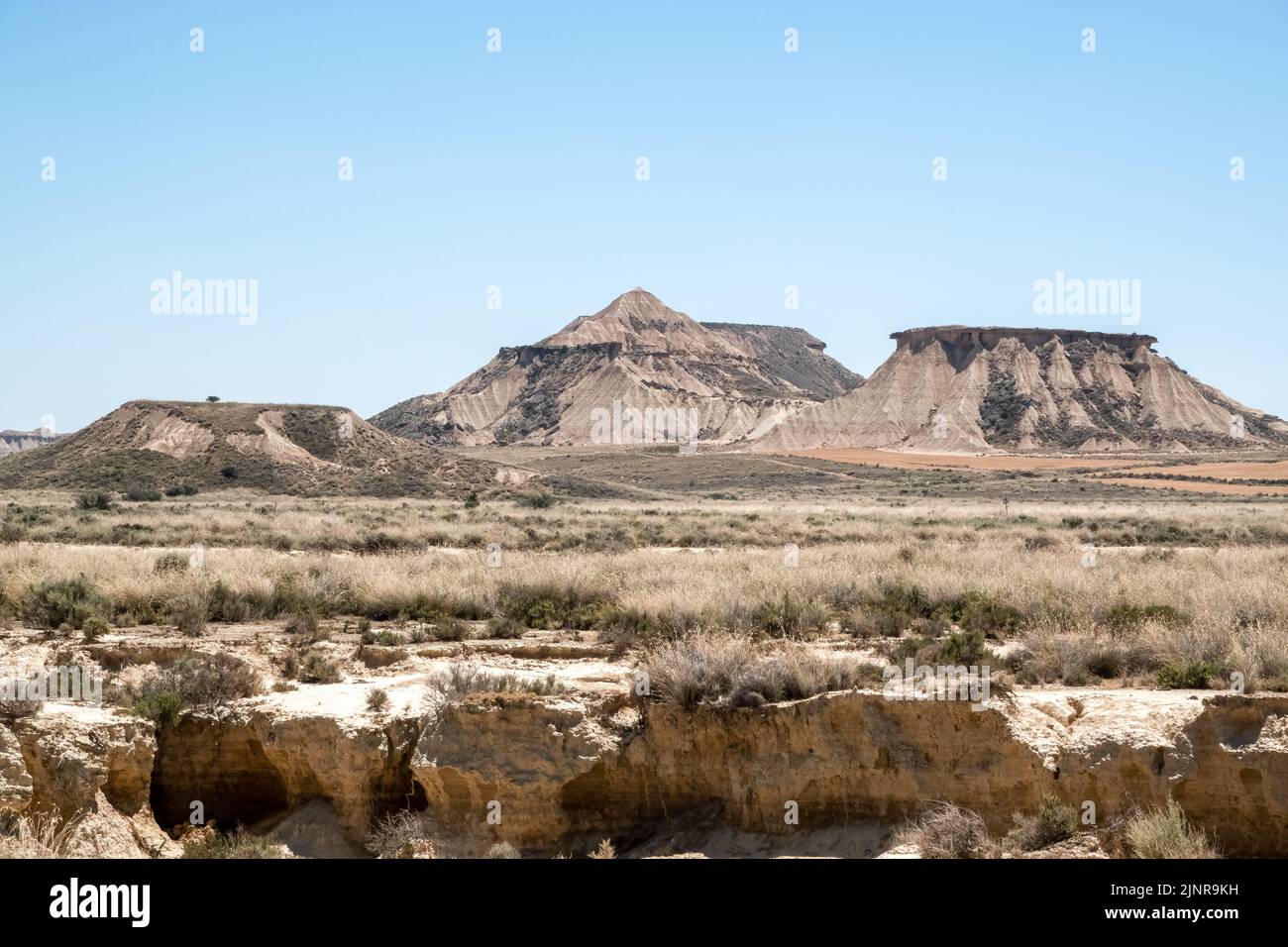 a semi-desert natural region or badlands composing clay, chalk and ...
