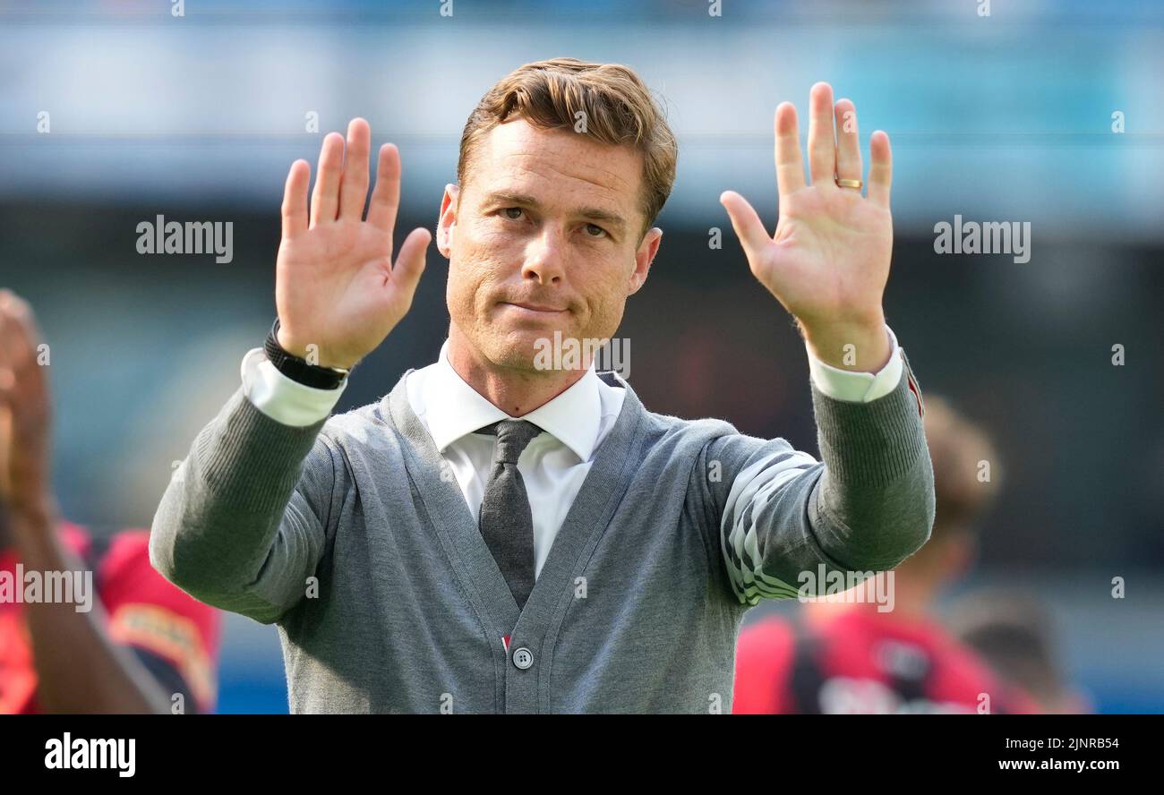 Manchester, England, 13th August 2022. Scott Parker manager of ...