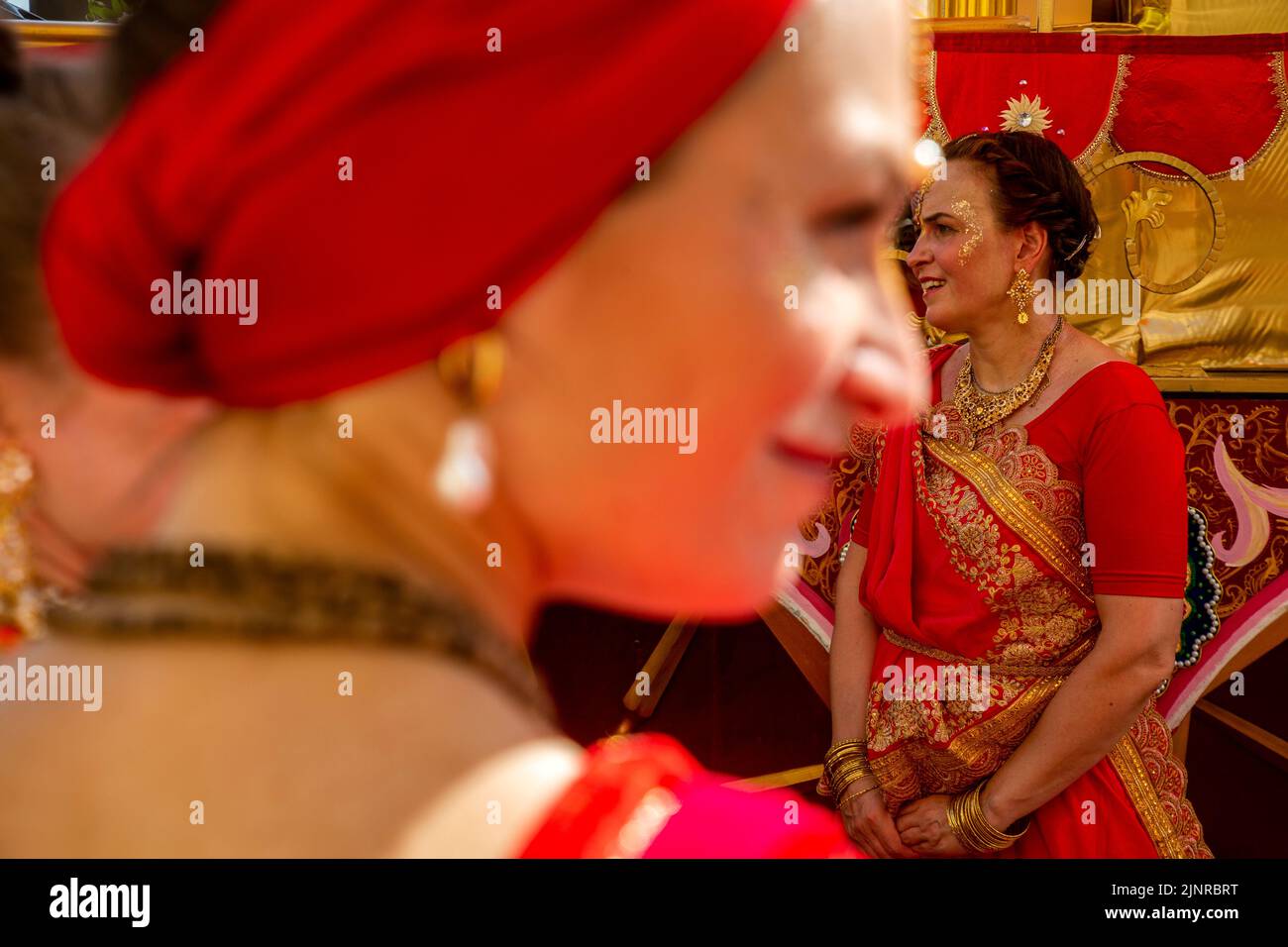 Moscow, Russia. 13th of August, 2022. Russian women in Indian national ...