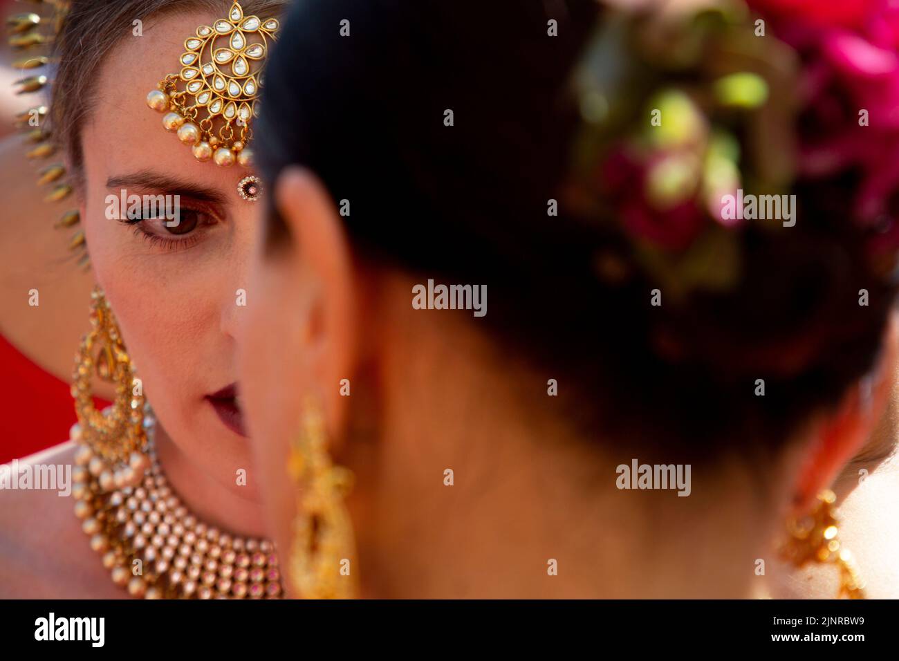 Moscow, Russia. 13th of August, 2022. Russian women in Indian national ...
