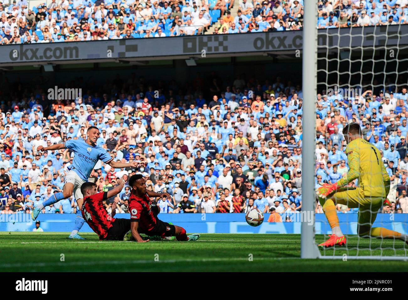 Phil Foden #47 of Manchester City scores to make it 3-0 Stock Photo - Alamy