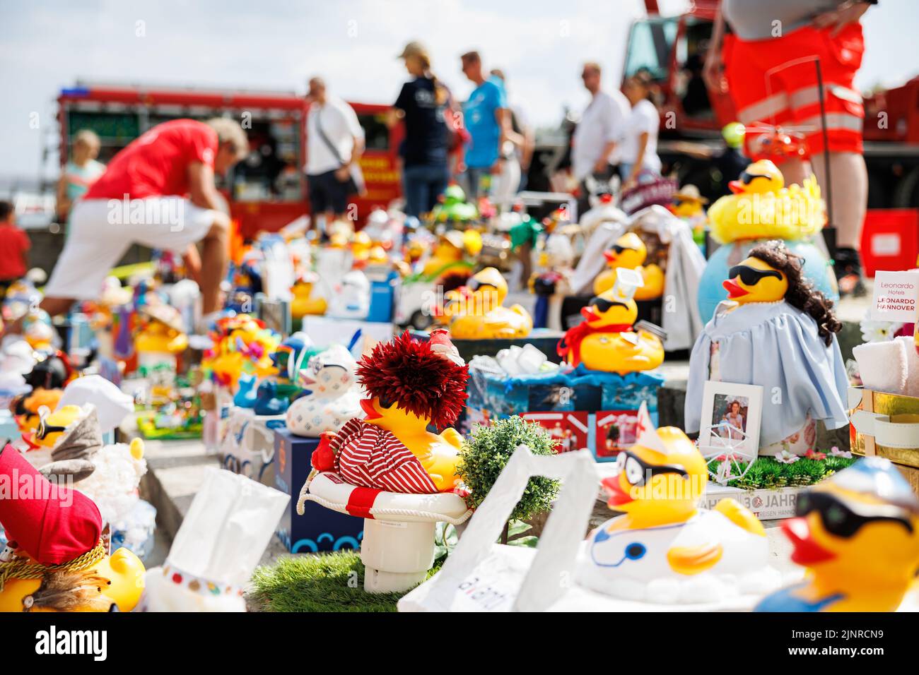 Hanover, Germany. 13th Aug, 2022. Several differently shaped "Big Ducks ...