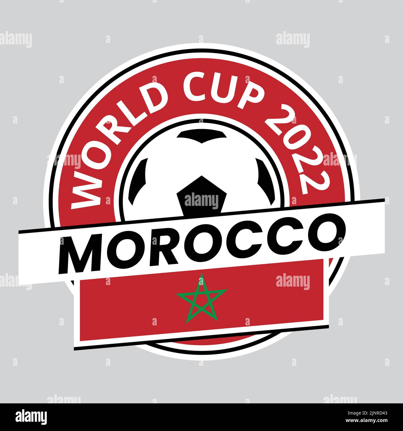 Illustration of Morocco Team Badge for Qatar World Cup 2022 Stock ...