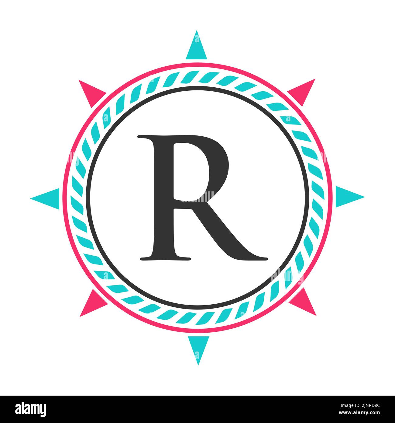 Anchor Logo Design on Letter R Template. Marine Retro Element, Super ...
