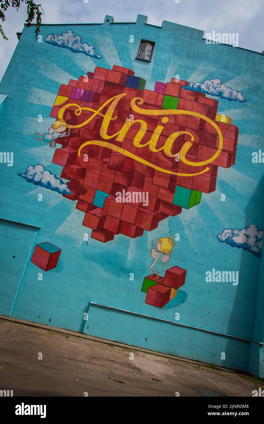Murals in Warsaw, Poland Stock Photo - Alamy