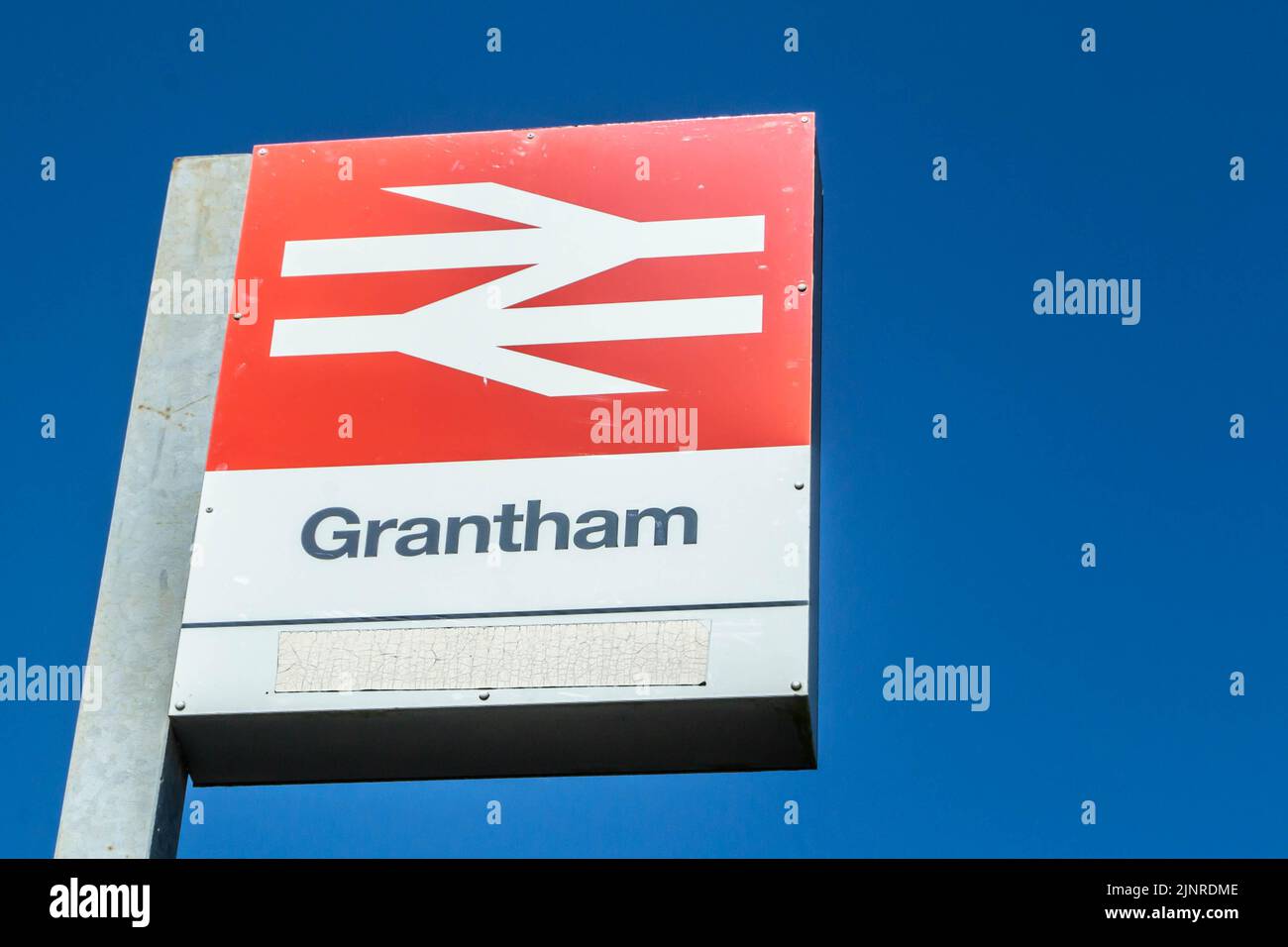 GRANTHAM, ENGLAND- 26 June 2022: Grantham National Rail Train station ...