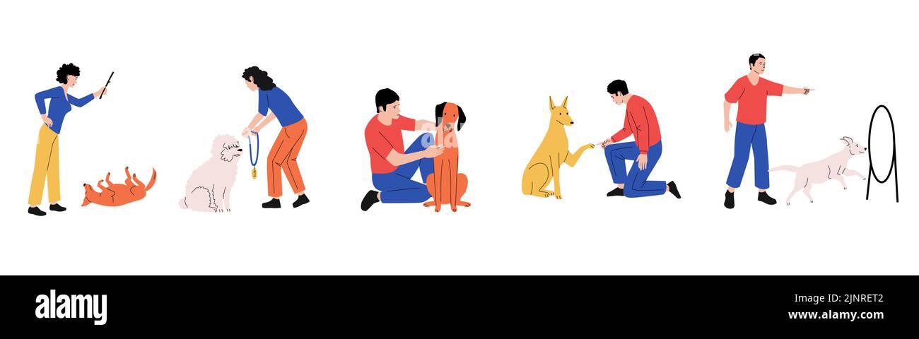 Doodle dog owners. Cartoon cute puppy challenge sketch, hand drawn ...