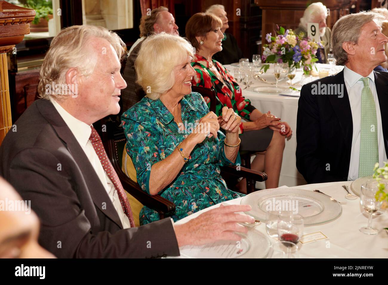 Lord Michael Dobbs; HRH Camilla, Duchess of Cornwall; Nigel Havers at ...