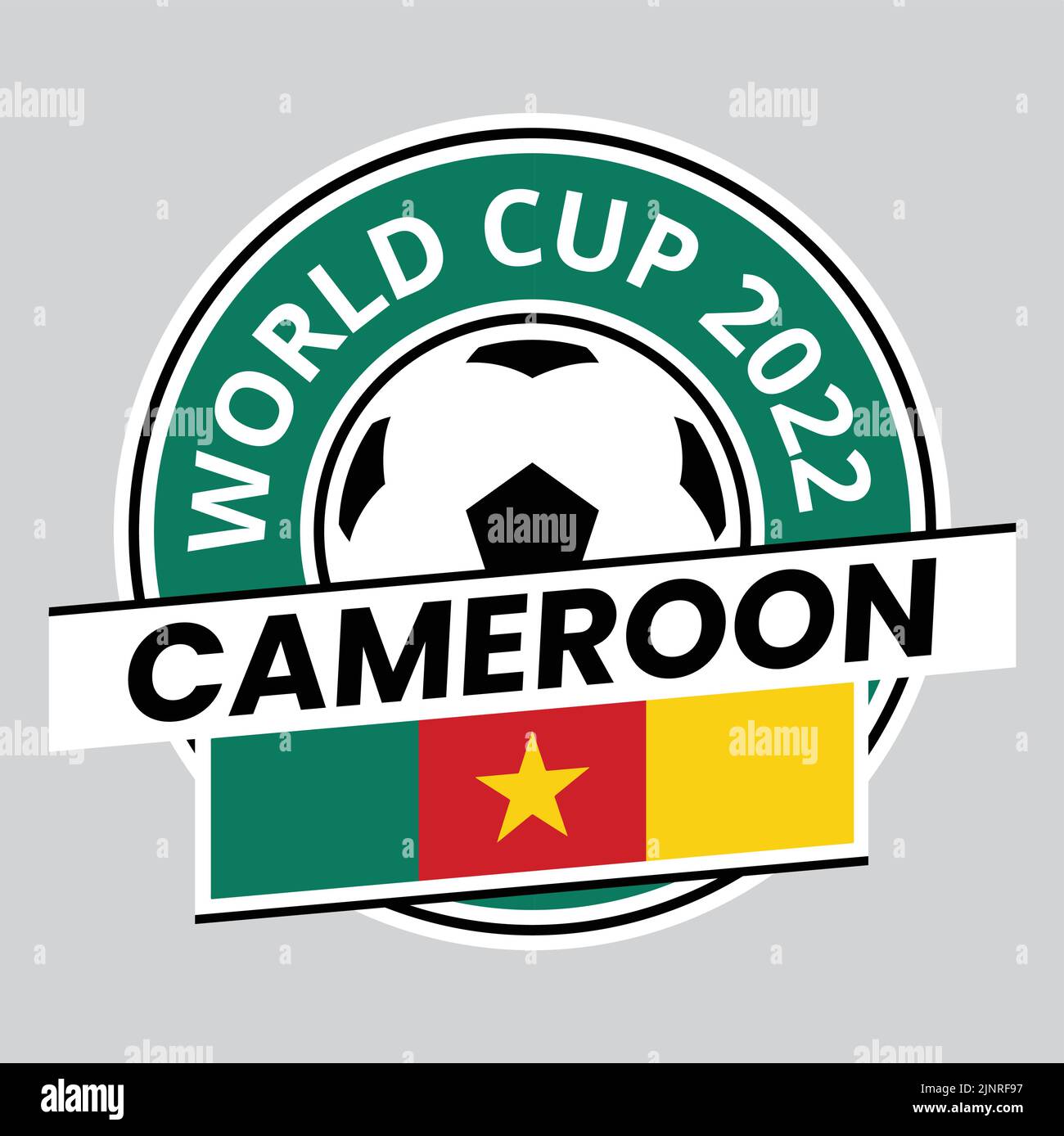 Illustration of Cameroon Team Badge for Qatar World Cup 2022 Stock ...