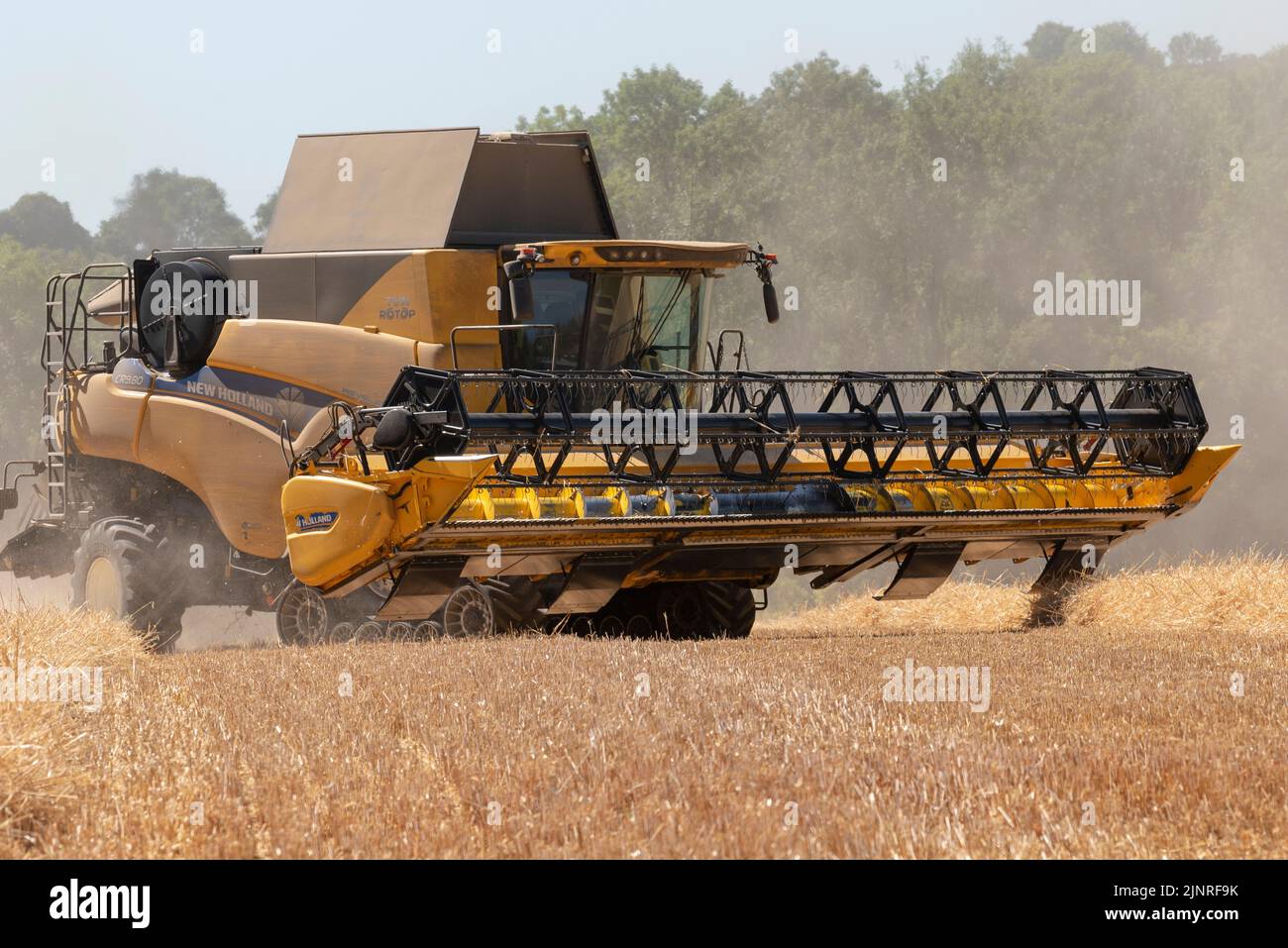 The Cotswolds, Gloucestershire, England, UK. 2022. Combine harvester ...