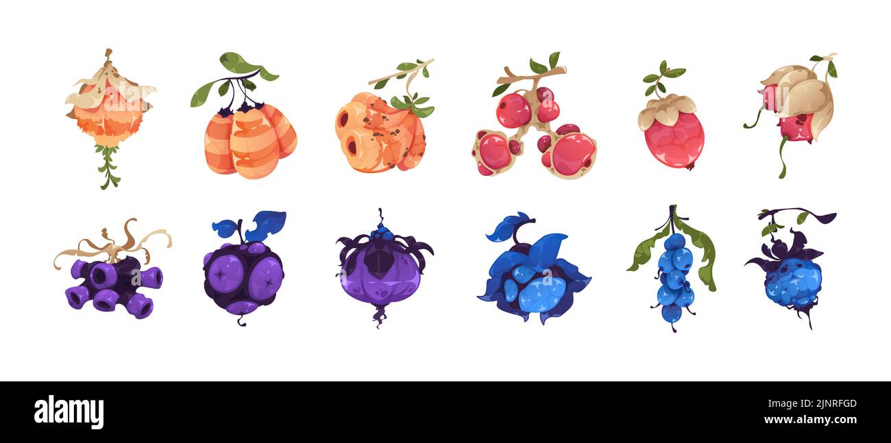 Fruits game asset. Fantasy GUI sprite graphic for video game, magic ...
