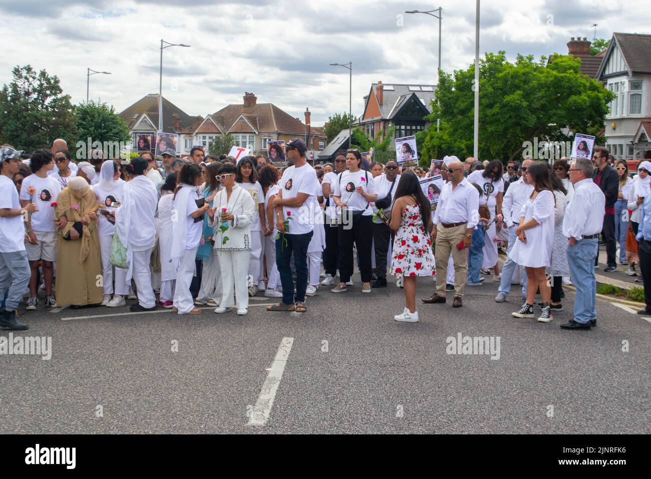 ILFORD, LONDON, ENGLAND- 2nd July 2022: People taking part in a silent ...
