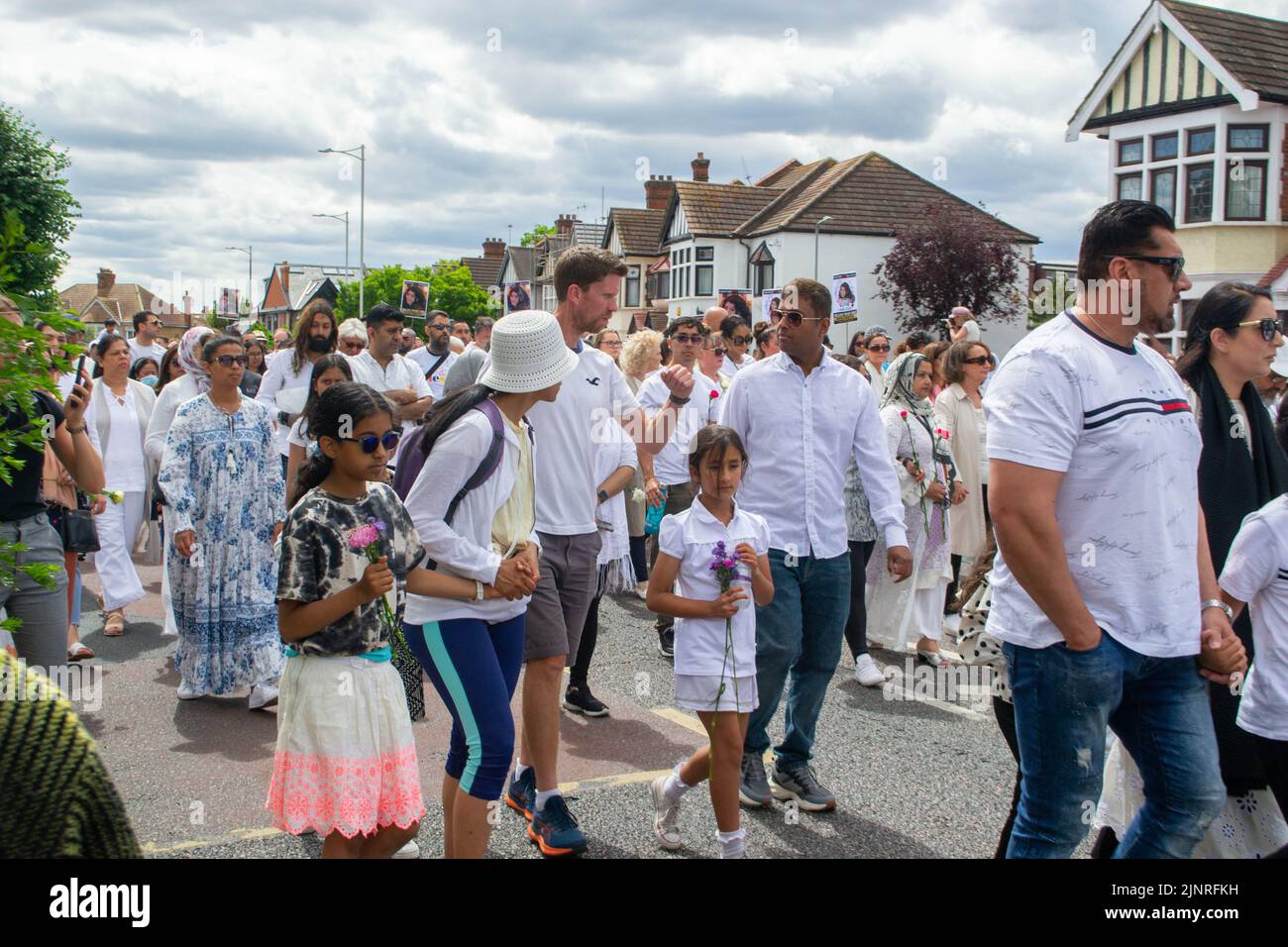 ILFORD, LONDON, ENGLAND- 2nd July 2022: People taking part in a silent ...