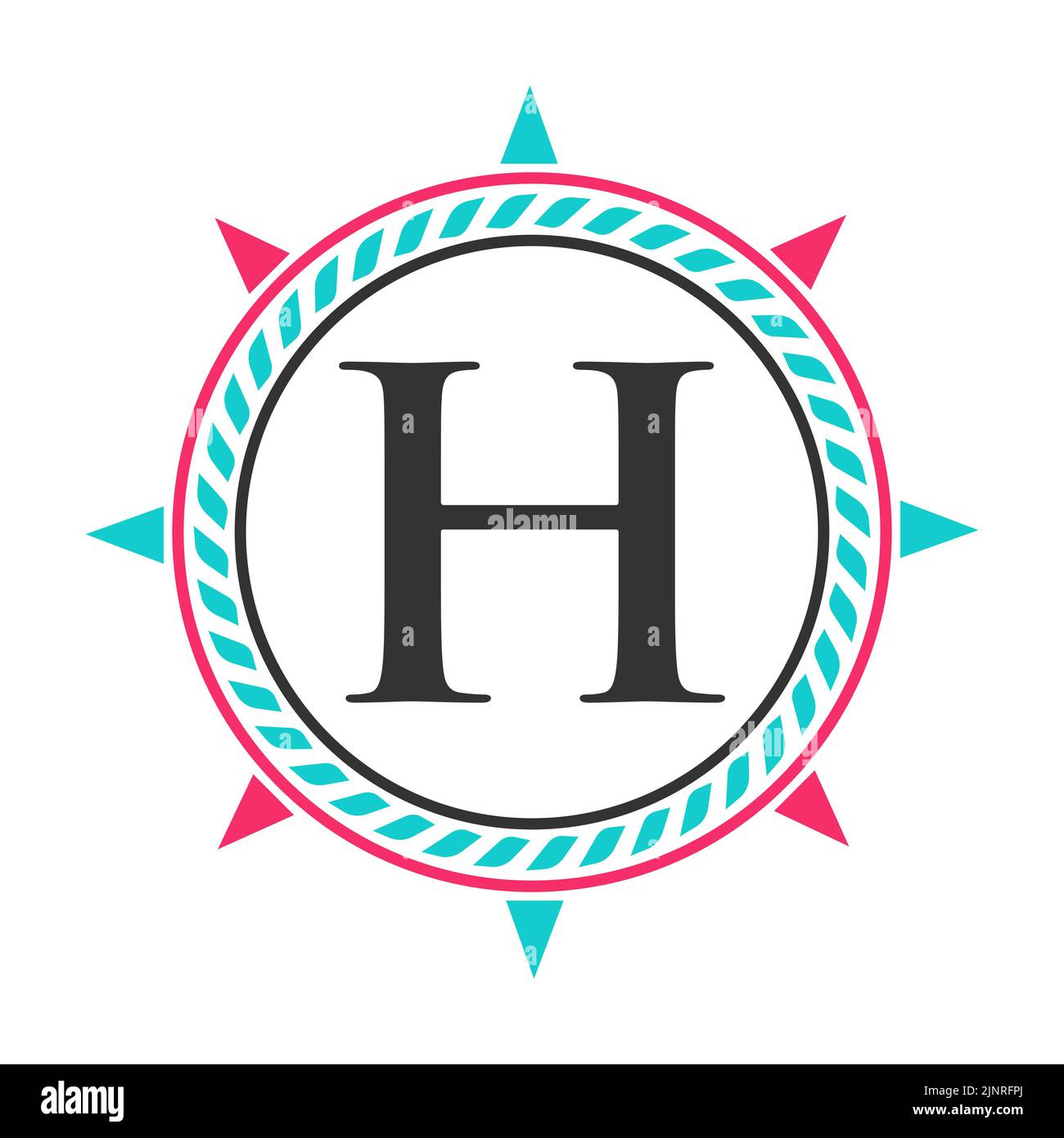 Anchor Logo Design on Letter H Template. Marine Retro Element, Super ...
