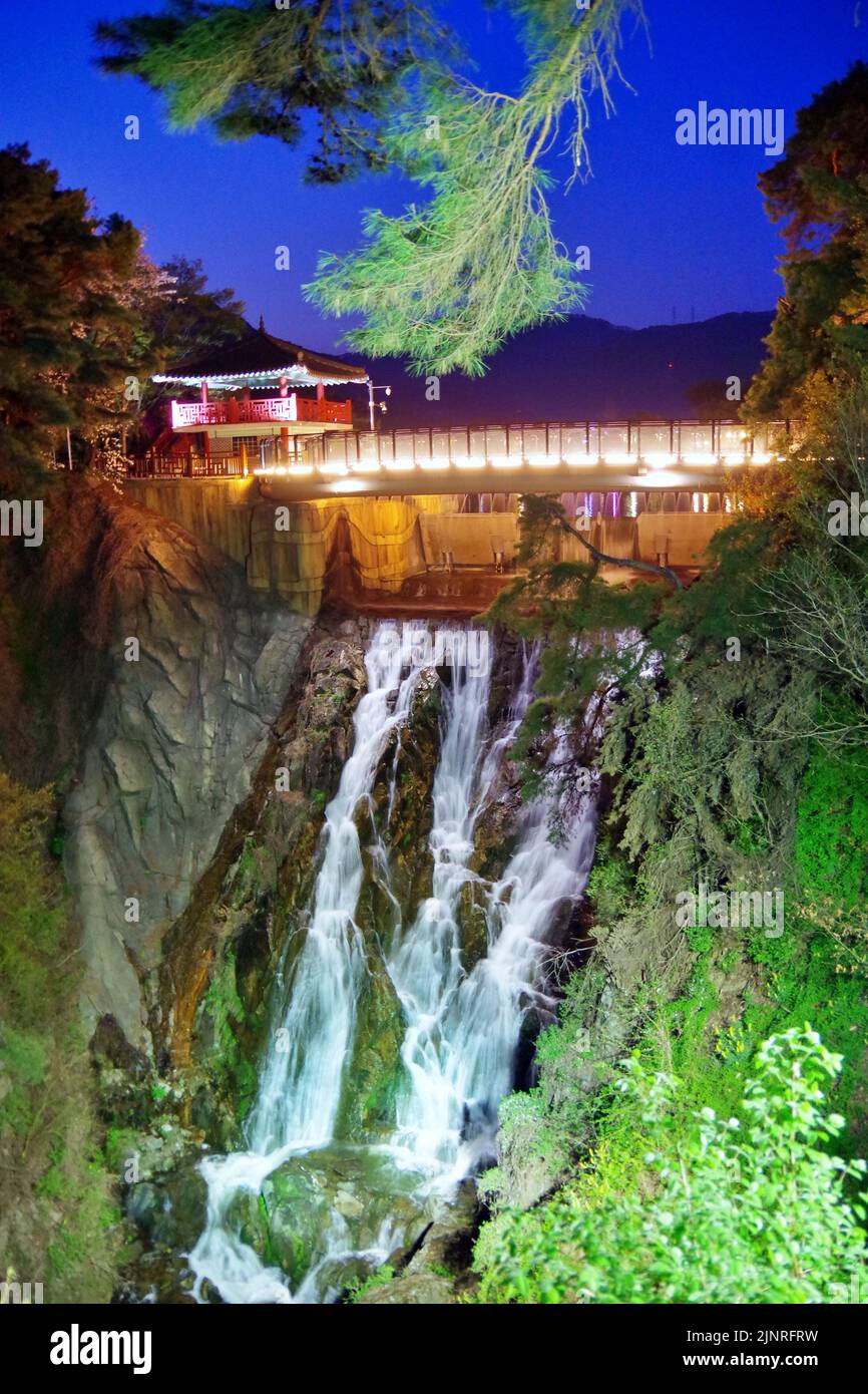 waterfall night view Stock Photo - Alamy