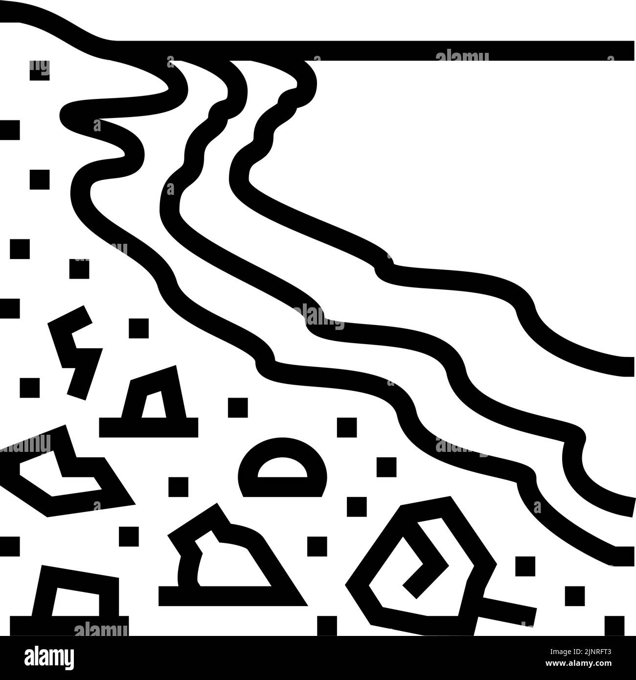 beach plastic waste line icon vector illustration Stock Vector Image ...