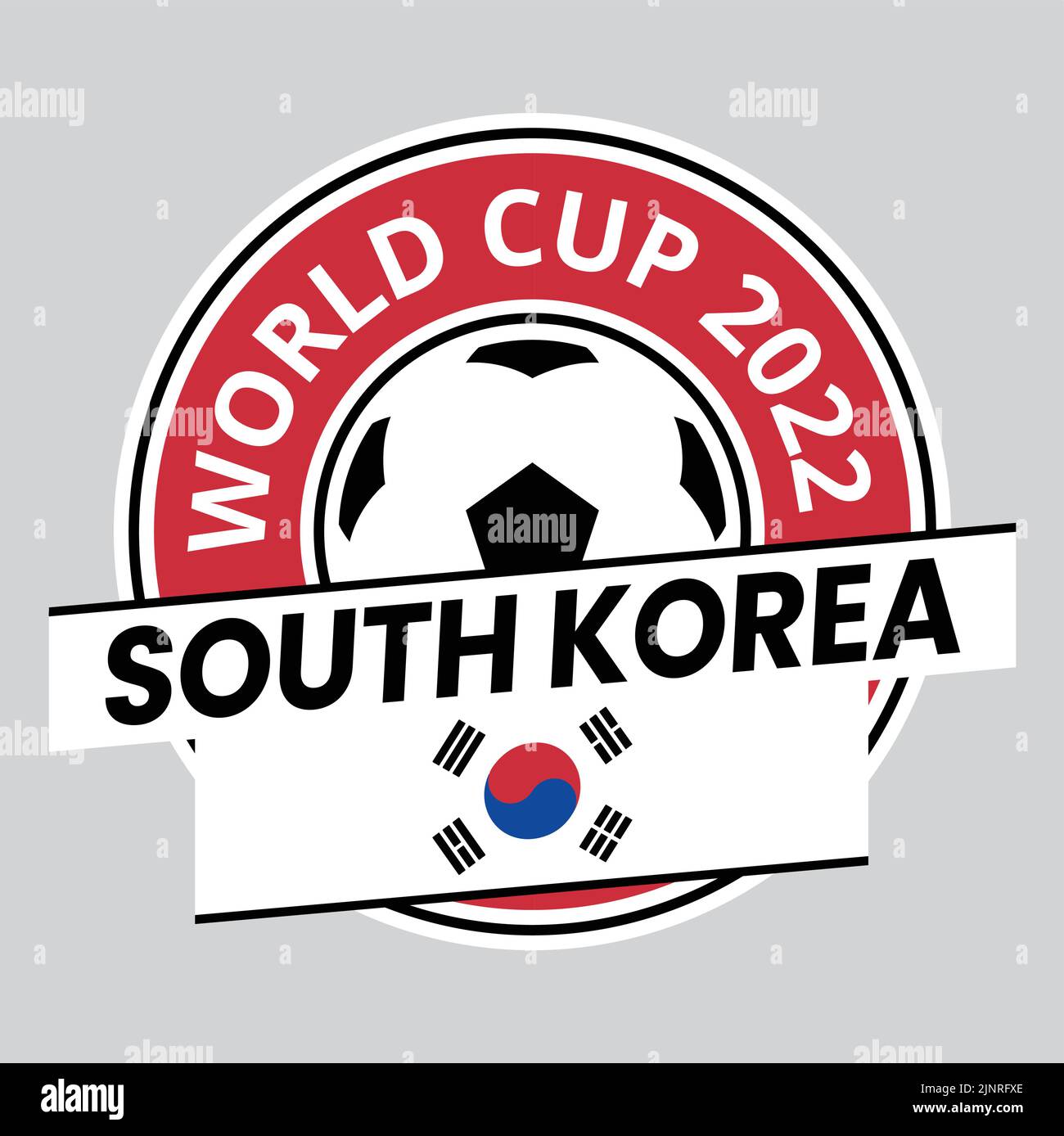 Illustration of South Korea Team Badge for Qatar World Cup 2022 Stock ...