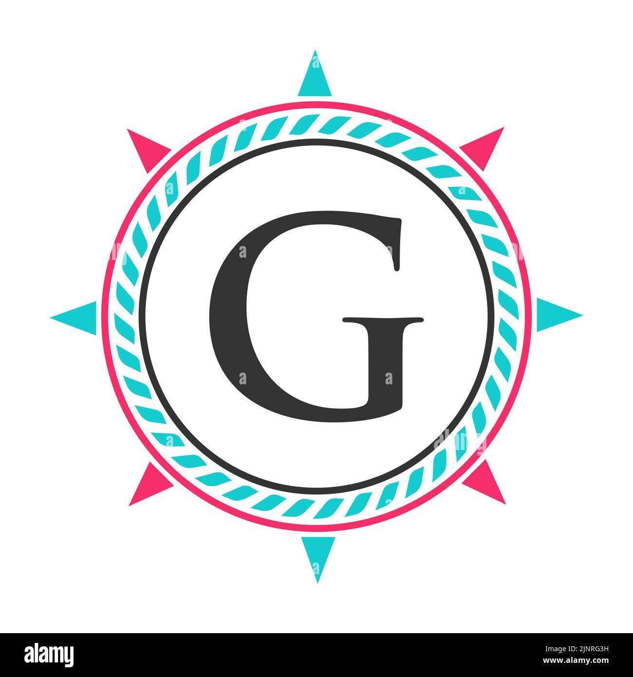 Anchor Logo Design on Letter G Template. Marine Retro Element, Super ...