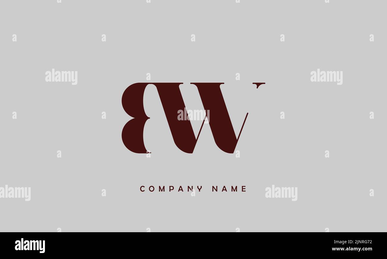 BW, WB Abstract Letters Logo Monogram Stock Vector Image & Art - Alamy