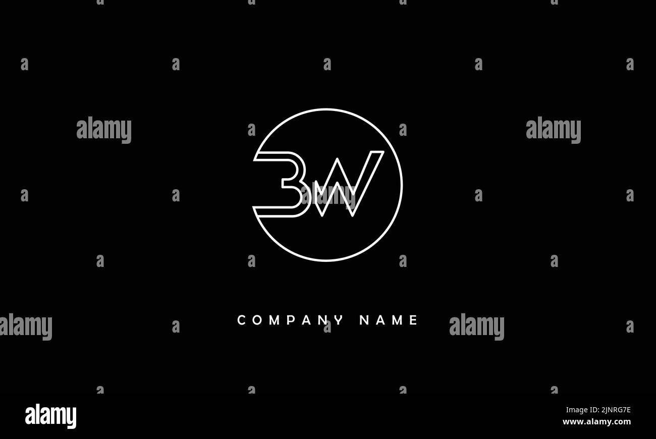 Logo initial letters bw vector vectors Black and White Stock Photos ...