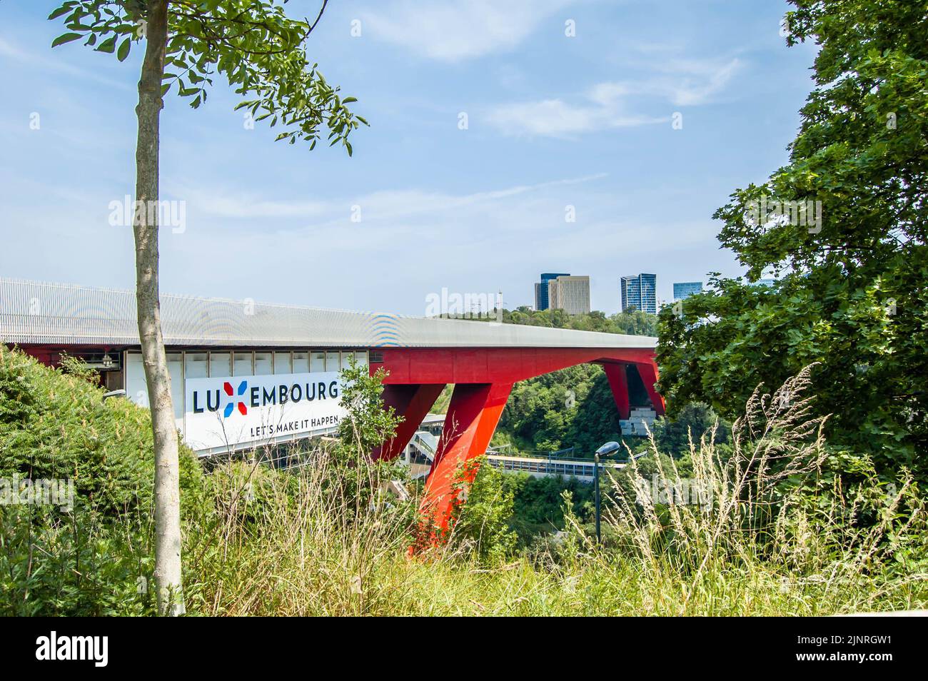 LUXEMBOURG - 19 June 2022: View of Grand Duchess Charlotte Bridge in ...