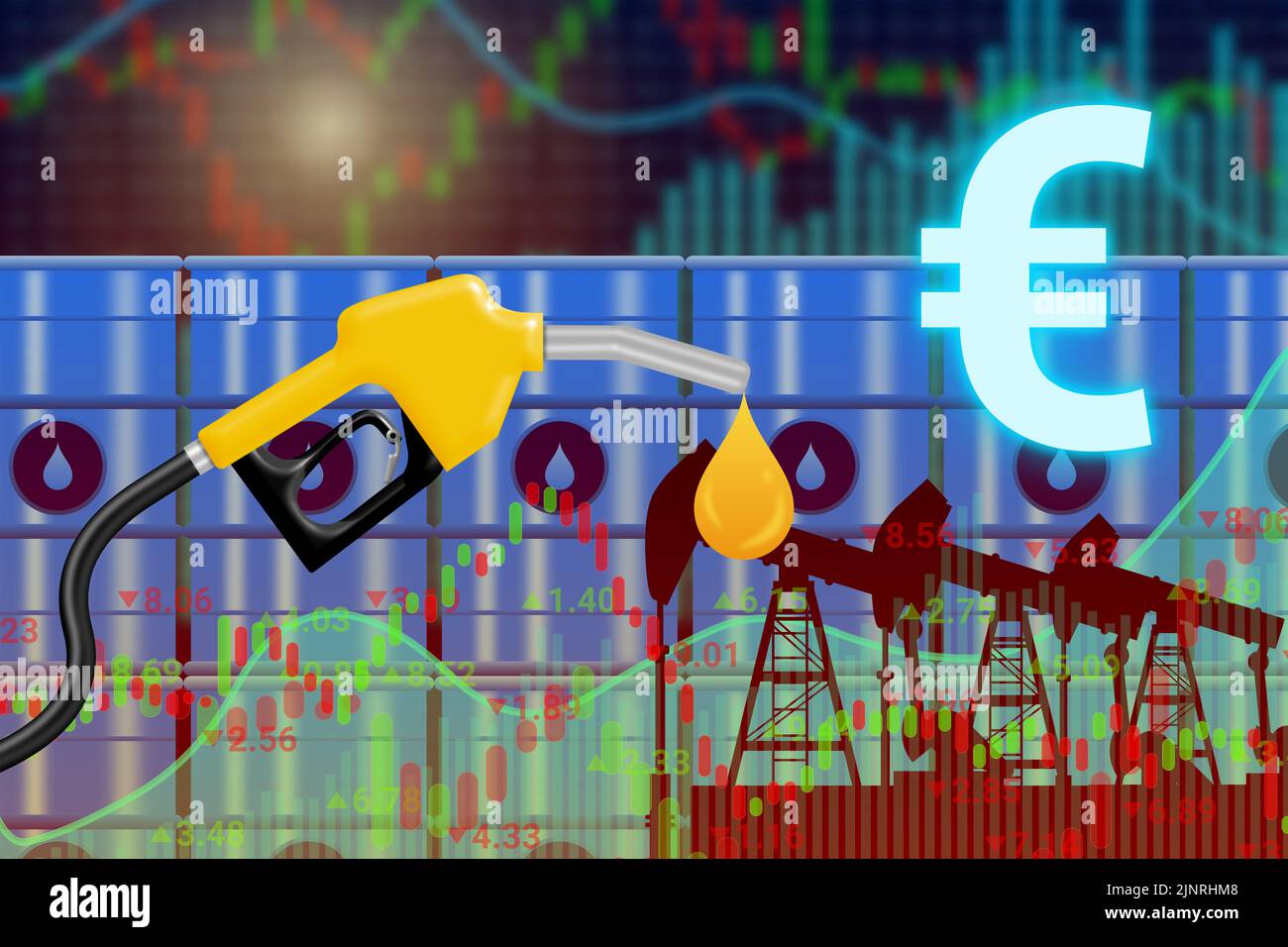 petroleum, gasoline, gas and oil prices in World concept with oil tank ...