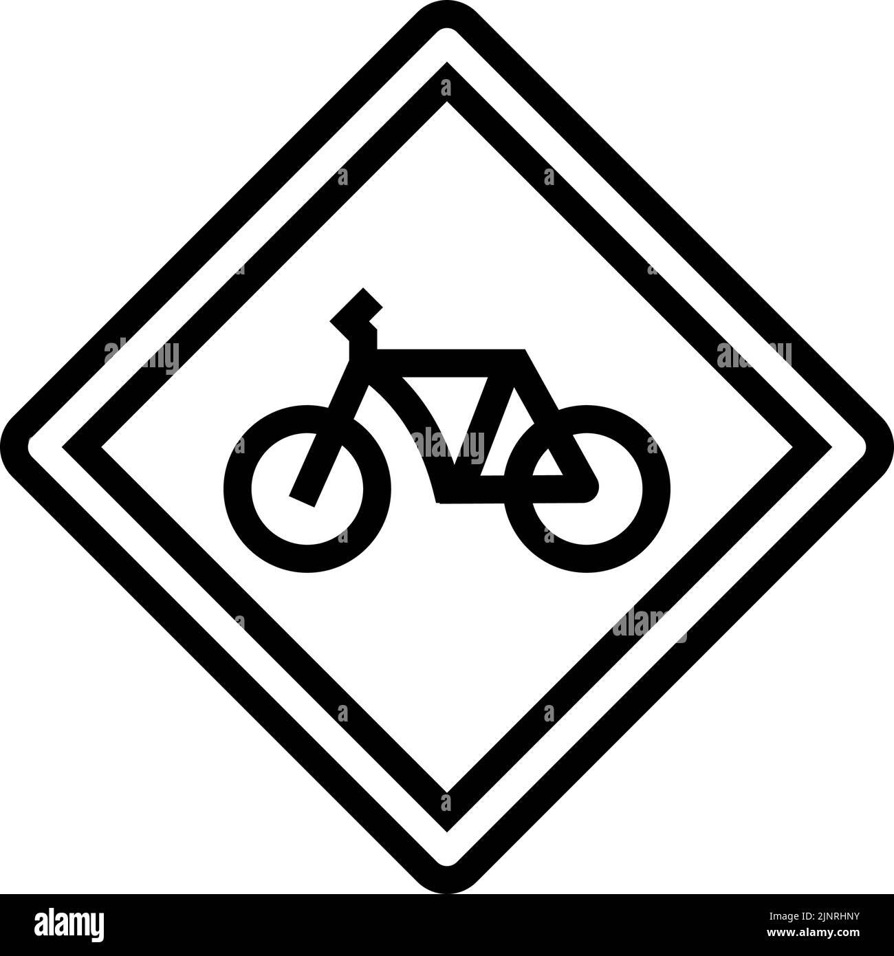 bike road sign line icon vector illustration Stock Vector Image & Art ...