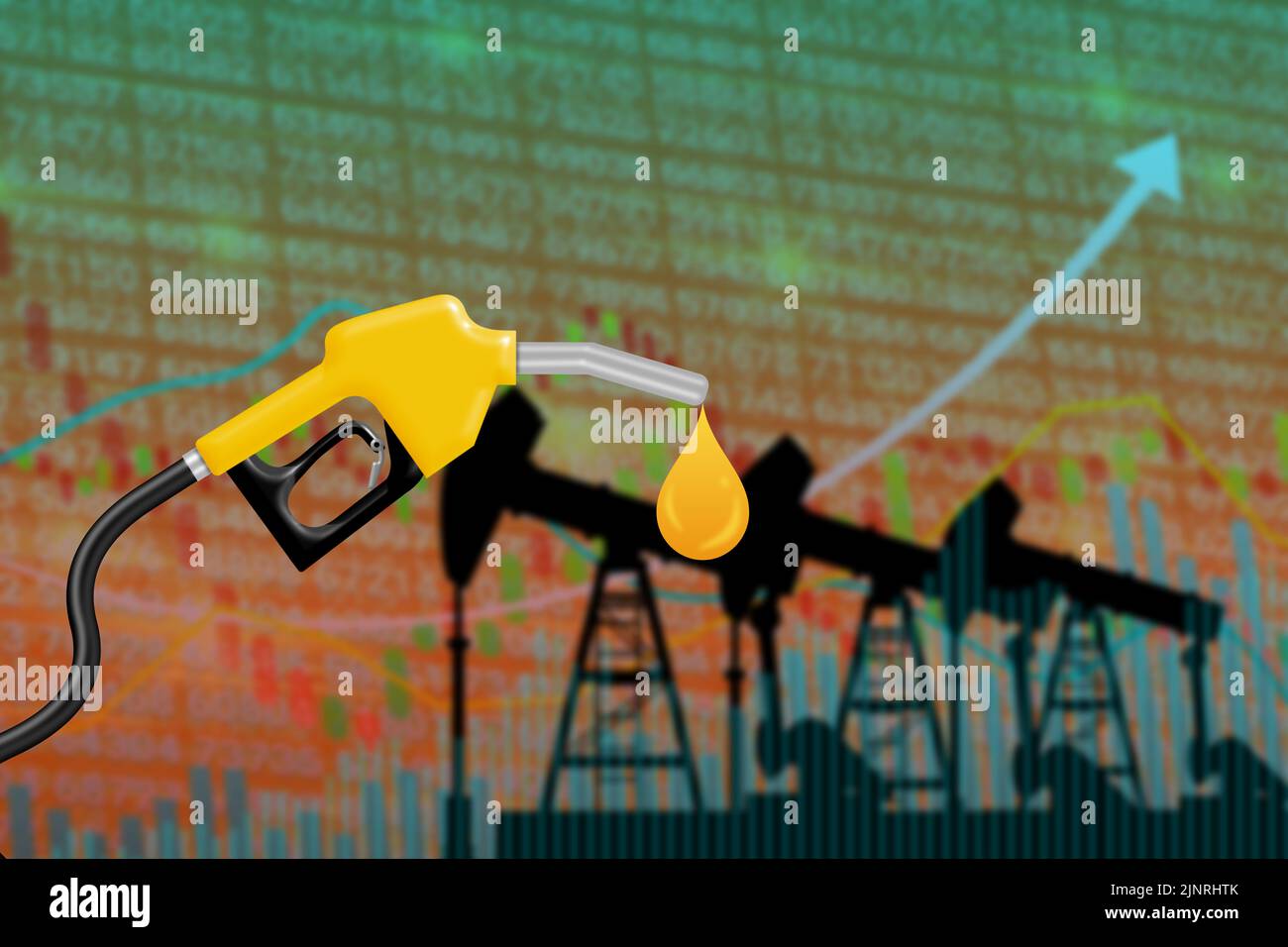 gasoline price, demand and analysis background illustration with up ...
