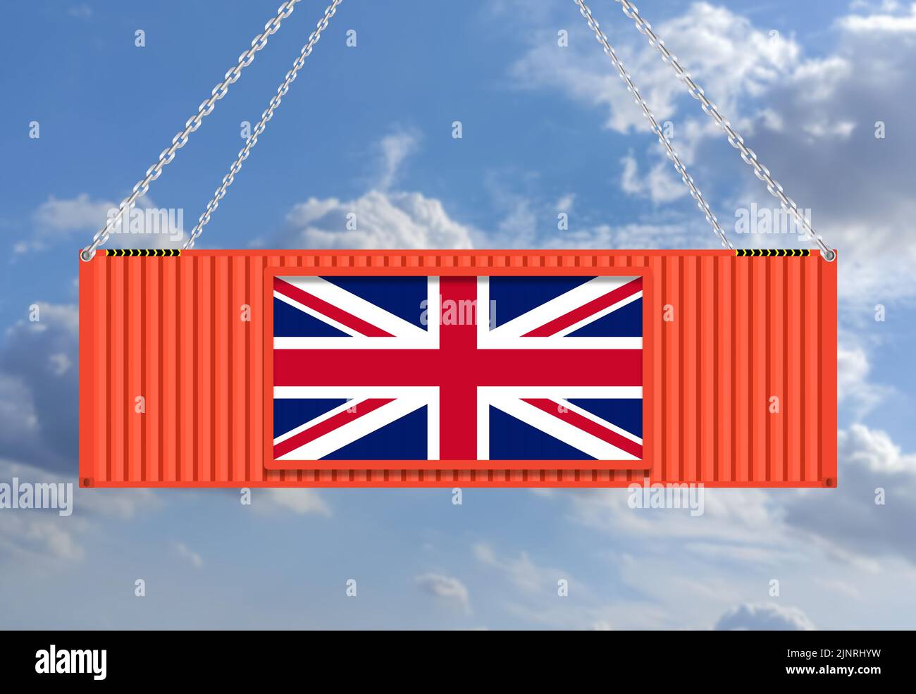 import export business in United Kingdom illustration with hanging ...