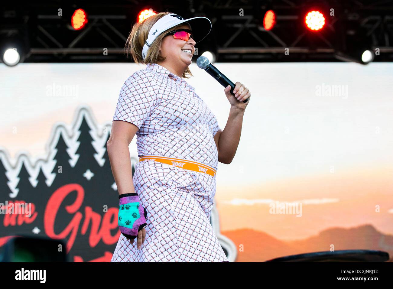 Becky Robinson performs at the Great Outdoor Comedy Festival in ...