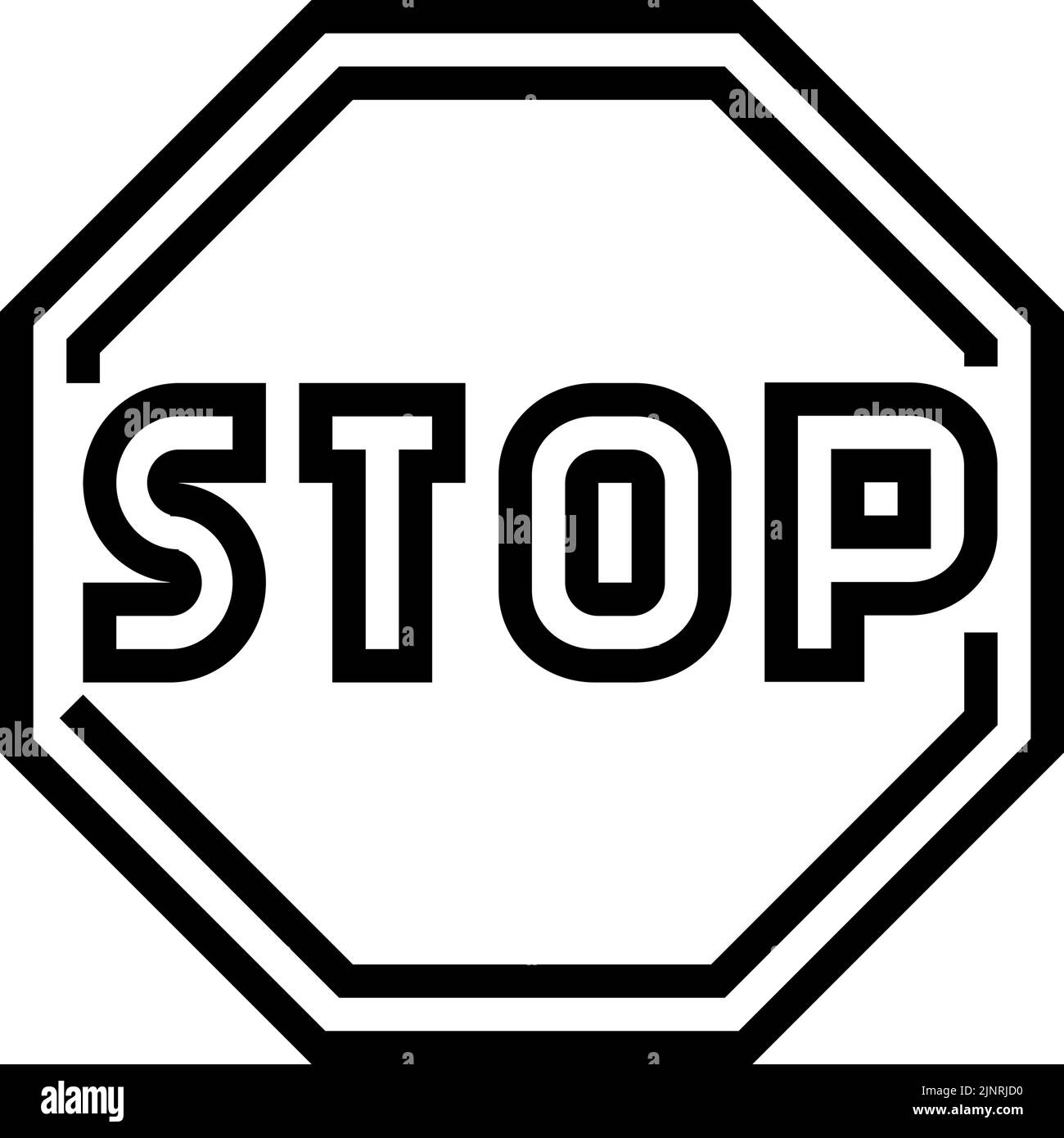 stop road sign line icon vector illustration Stock Vector Image & Art ...