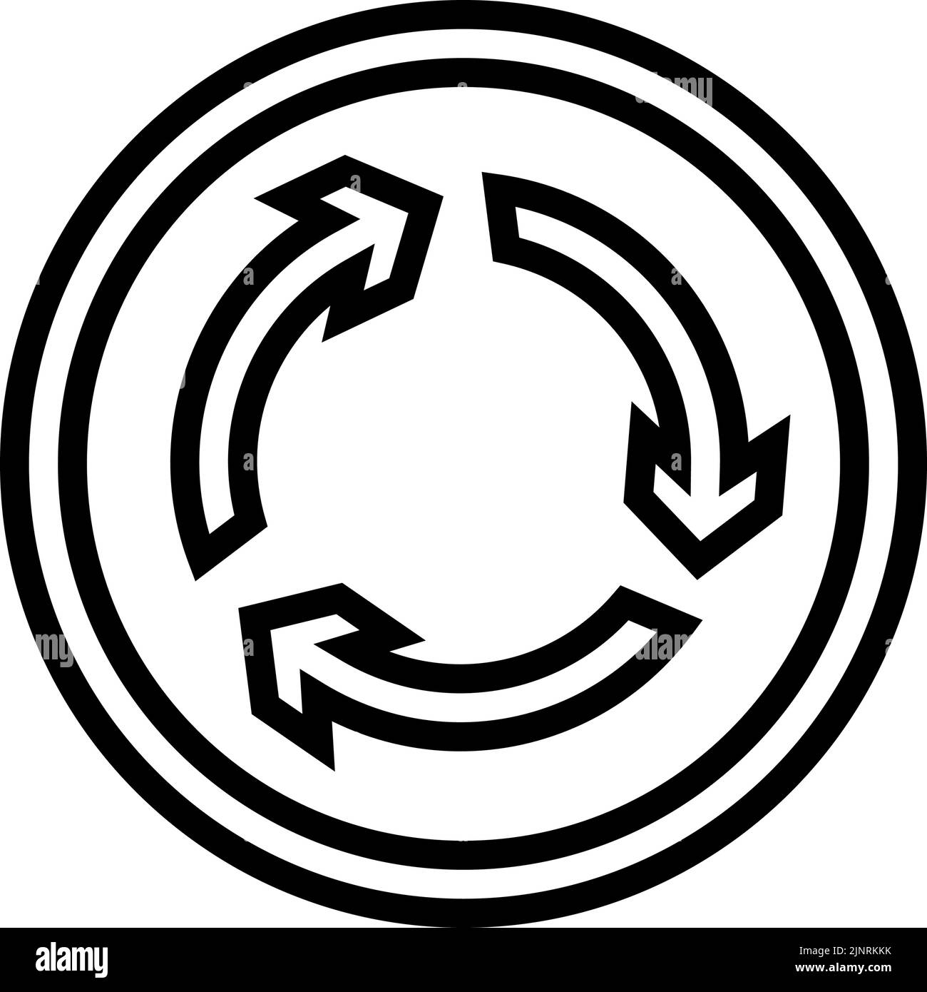 roundabout road sign line icon vector illustration Stock Vector Image & Art - Alamy